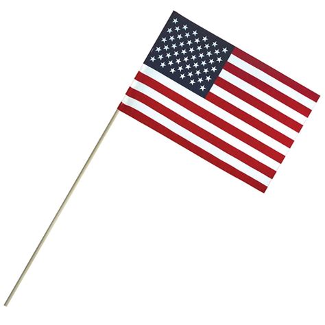 8 X 12 Economy Cotton Us Stick Flags On A 24 Dowel Corporate