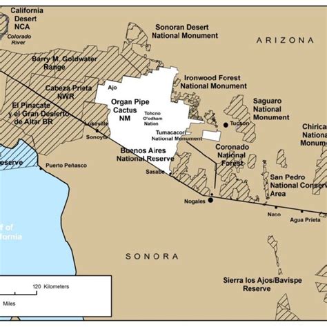 Is A Map Displaying The Array Of Protected Areas In The Arizonasonora