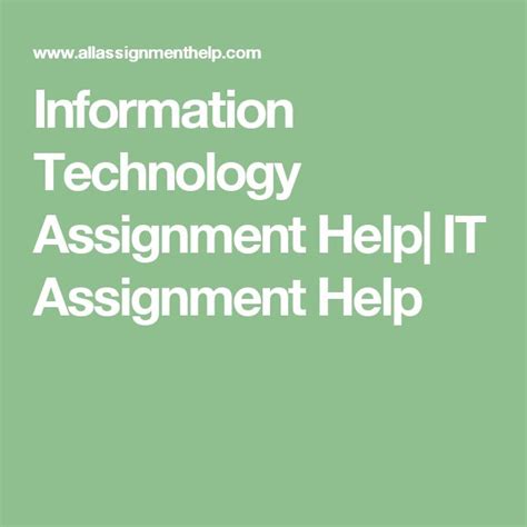 Information Technology Assignment Help