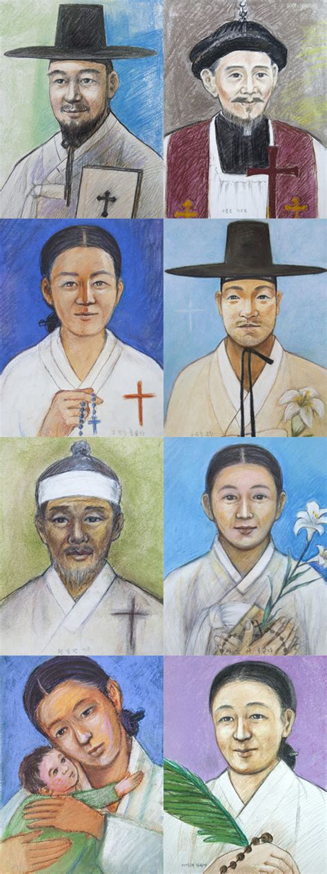 교황 8월14일 방한 공식 발표 시복자 윤지충과 동료 123위 초상화 공개