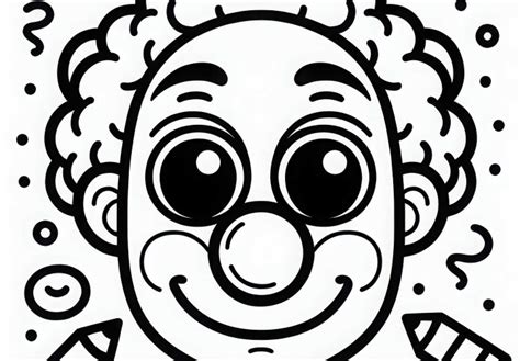 Clovn Cu Părul Amuzant Desen De Colorat Simplu Gratuit