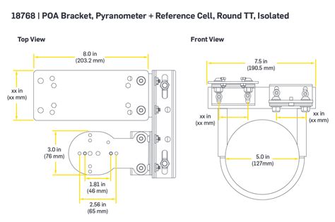 Poa Bracket Pyranometer Reference Cell Square Tt Round Tt Isolated