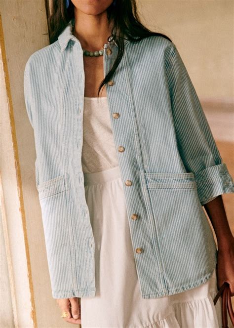 Will Jacket Denim Stripes Organic Cotton Sézane