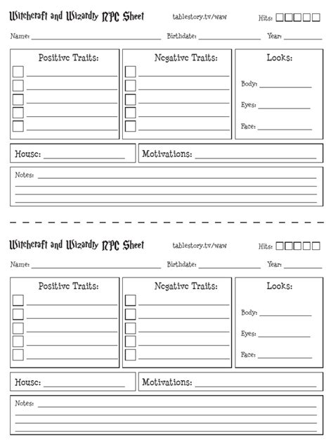 Npc Sheet Pdf
