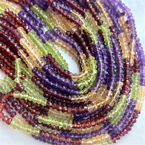 125 Strand Multi Gemstone Faceted Rondelle Beads 25 4mm Garnet