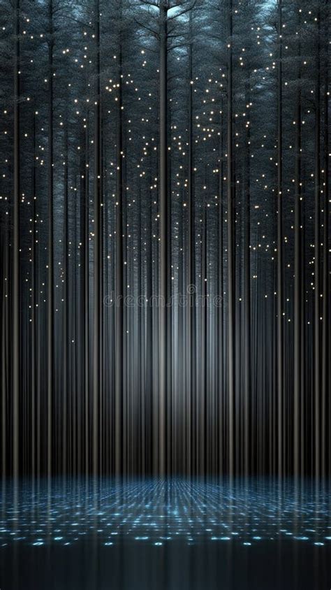 Blue Binary Code Pours Down In A Mesmerizing Digital Rain Creating An