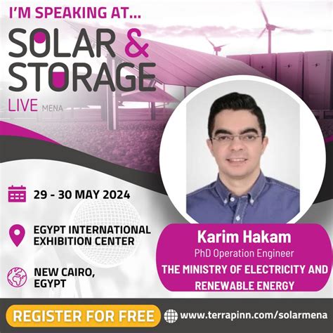 Looking Forward To Be A Speaker In Solar And Storage Live Mena Conference