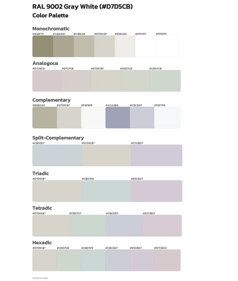 Ral 9002 Gray White Color Palettes