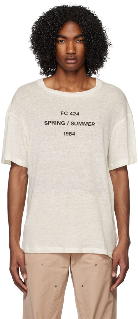 424 White Printed T Shirt 424