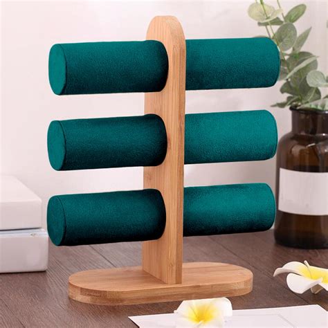 Jewelry Display Rack T Bar Bracelet Rack Wrist Watch Organizer Dark Gr