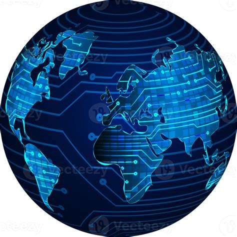 Modern Technology World Map Globe Pack 20868844 Png