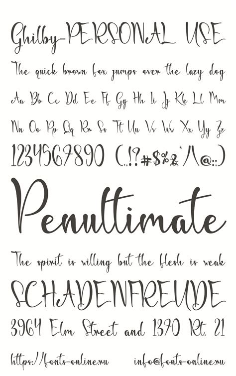 Ghilby Personal Use Font
