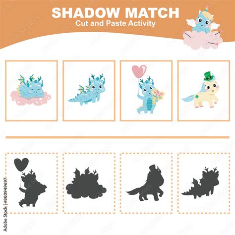 Cut The Image In Each Box And Glue It On Each Shadow Find The Correct