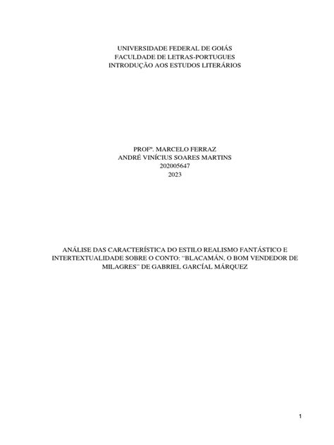 Intertextualidade E Analise Das Caracteristica Do E Pdf Ficção Especulativa Contos