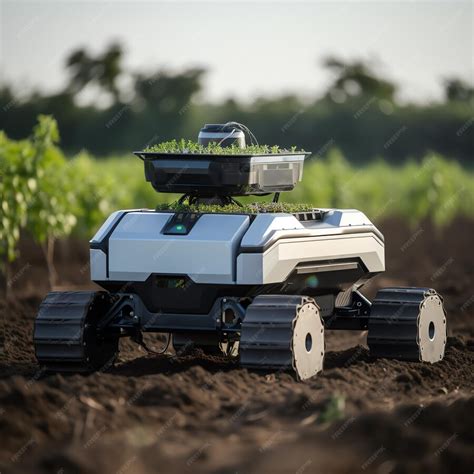Premium Photo A Robot On A Field