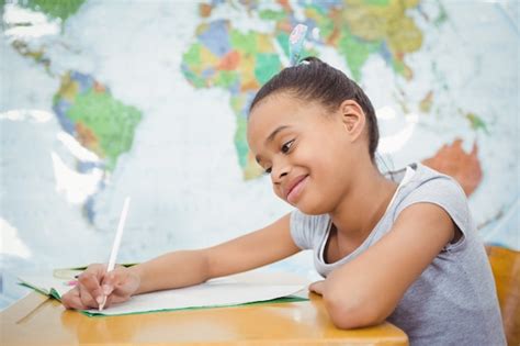 Premium Photo Smiling Student Doing Class Work