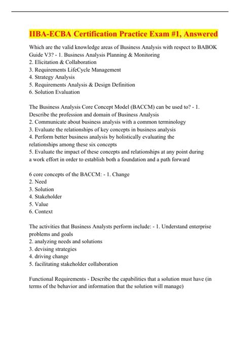 Iiba Ecba Certification Practice Exam 1 Answered Iiba Ecba Stuvia Us