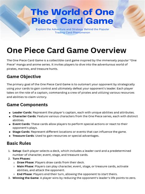 One Piece Card Game Overview Pdf Gaming