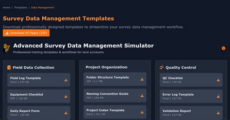 Data Management Templates Learn Surveying