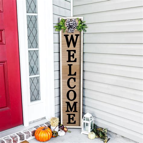 Outdoor Welcome Sign For Front Porch Standing 45x9