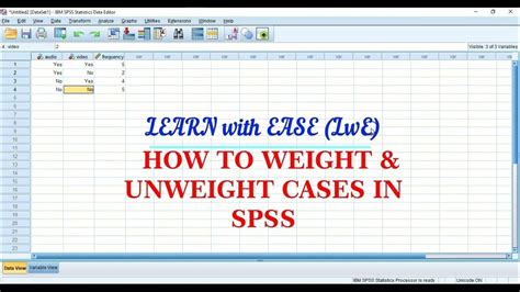 How To Weigh And Unweigh Cases In Spss Weighing Spss Youtube