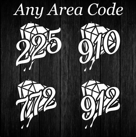 Diamond Area Code Decal Bad Bass Designs
