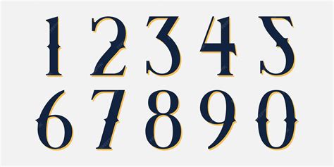 Premium Vector Number Font Font Of Numbers In Classical Style With