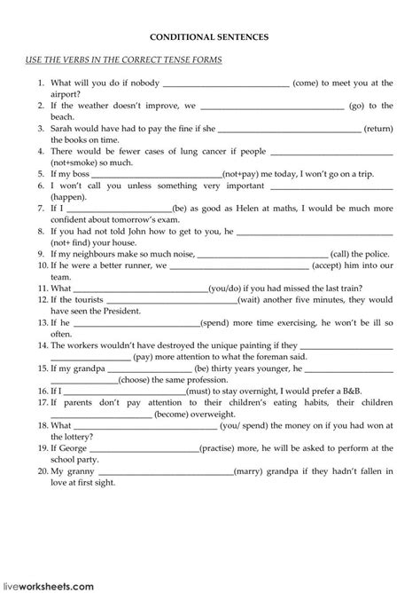 Conditional Sen Free Interactive Worksheets 616068