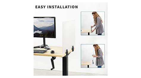 Vivo Frosted Plexiglass Desk Privacy Panels Set Of 2
