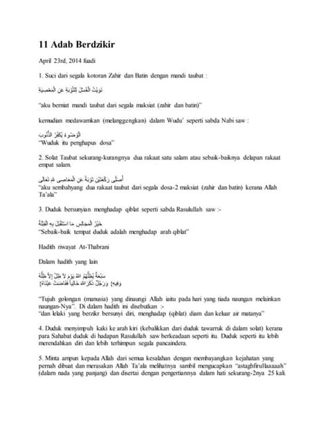 11 Adab Berdzikir Tarekat Pdf