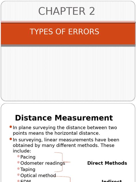 Chapter 2 Types Of Errors Pdf Surveying Distance