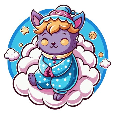 Милая спальная наклейка Paca Cartoon Vector T Shirt Логотип дизайна