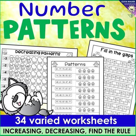 Number Pattern Worksheets Increasing Decreasing Growing And Shrinking Patterns