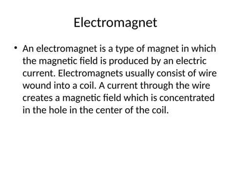 Solenoid And Electromagnet In Electromagnetic Field Pptx