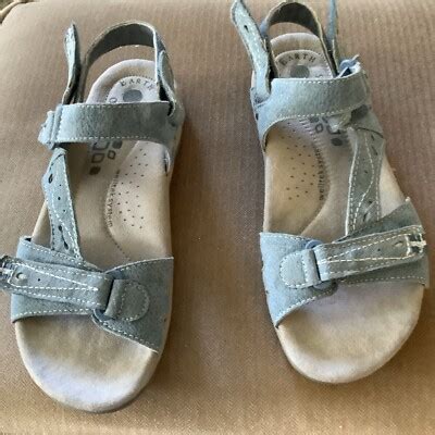 Earth Origans Womans Sandals Well Tek Systems Blue Suede 9 Ebay