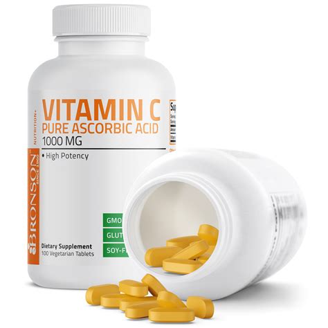 Bronson Vitamin C Ascorbic Acid 1000 Mg 100 Tablets Vitamins