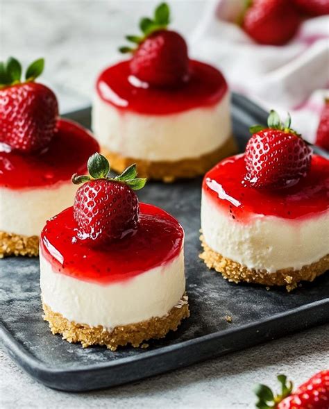 Mini Strawberry Cheesecakes Recette Cheesecake Framboise Sans