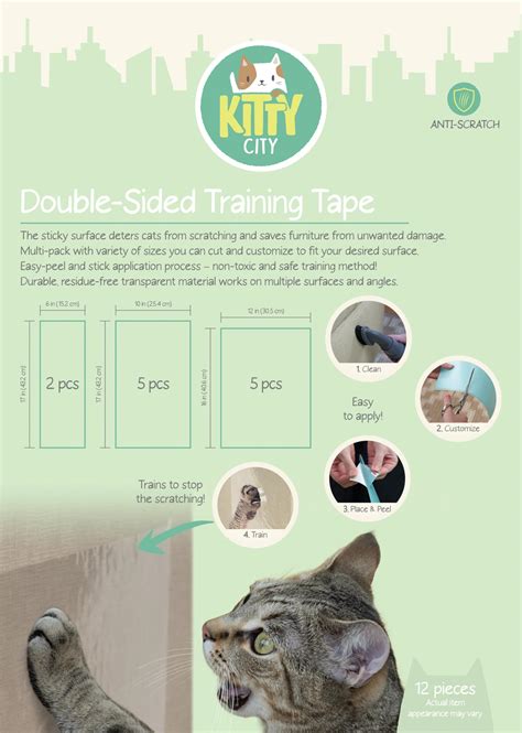 Kitty City Cat Scratch Furniture Protector Tape 12 Large