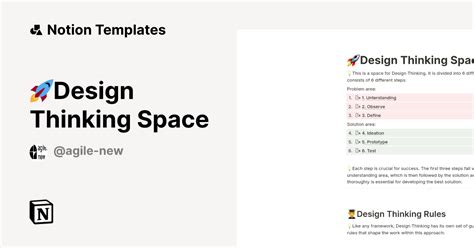 🚀design Thinking Space Template By Agilenew Notion Marketplace