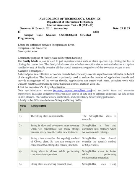 Iat2 Answer Key Pdf Class Computer Programming String Computer Science