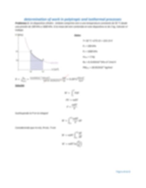Solution Determination Of Work In Polytropic And Isothermal Processes