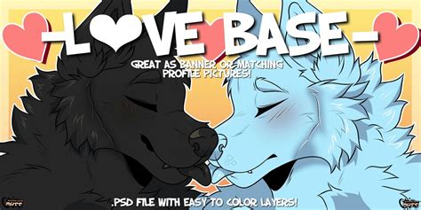 Furry Cute Love Base Great For Couples As Banner Or As Matching