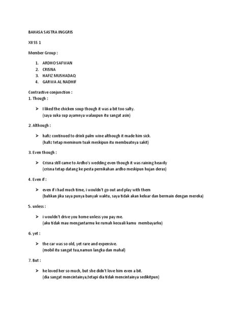 Contrastive Conjunction Ardho Group Pdf