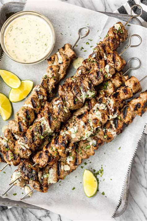 Garlic Lime Marinated Grilled Pork Kabobs Unsophisticook