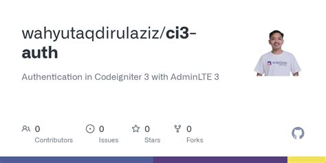 Github Wahyutaqdirulazizci3 Auth Authentication In Codeigniter 3 With Adminlte 3