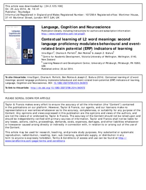 Pdf Cognitive Bases Of Second Language Fluency Norman Segalowitz