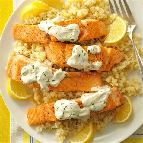 Salmon With Dill Sauce And Lemon Risotto Recipe How To Make It