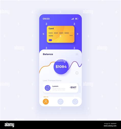 Banking Application Smartphone Interface Vector Template Mobile App Page Light Theme Design