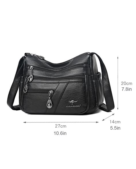 Multi Pocket Soft Leather Crossbody Bag Iktops