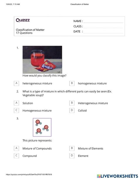 Classification Free Interactive Worksheets 2167508